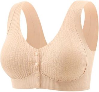 Generic Ice Front Buckle Fixed Cup Thin Design Mom Vest Style Soutien-gorge de sport Soutien-gorge pour femme, jaune, XXL