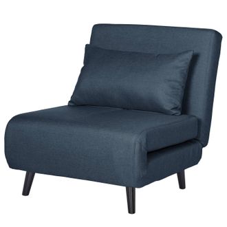 M&oslash;rteens home24 Schlafsessel Blau/Jeansblau Webstoff Nims Schwarz 77 x 81 x 90cm