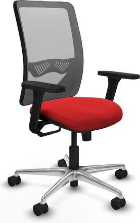 Piqueras y Crespo B&uuml;rostuhl Zulema mit 3D-Armen, h&ouml;henverstellbare Lendenwirbelst&uuml;tze, ausgestattet mit Sincro 3 Positionen und Schneideschaum, Grau/Rot