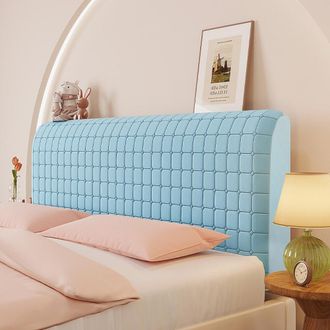 Generic Kopfteilbezug, weicher, dehnbarer Universal-Kopfteilbezug, einfach anzubringen und abzunehmen, Knitter- und farbbeständig für Zuhause- Blue|| 190cm