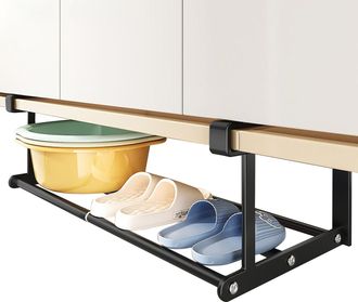 Generic Regalbefestigung - einziehbarer Korb unter dem - Organizer verstellbar und rutschfest f&uuml;r Badezimmer, Ankleidezimmer, K&uuml;che, Schrank und Speisekammer