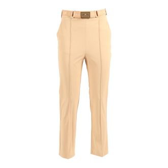 Elisabetta Franchi Femme, Pantalons, Beige, Taille: 42 FR Pantalone cintura