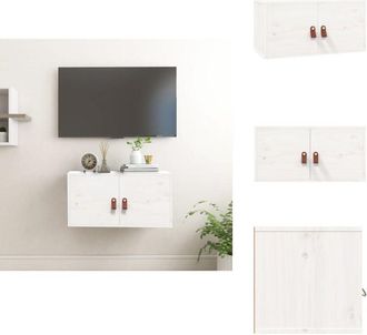 vidaXL Vidaxl - Armoire murale blanc 60x30x30 cm Bois de pin massif - Étagère Murale - Bibliothèque Murale - Meuble Mural - Rangement Mural - Armoire Murale