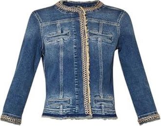 Liu Jo Kate Blouson en Jean, Bleu (Den.Blue Symbol Wash 77556), 46 Femme