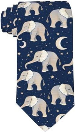 Generic Éléphant Étoiles Lune Cravates Hommes Classique Cravates Élégante Cravate Homme Pour Adultes Entreprise Mariage