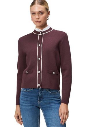 Zero Strickjacke Damen mit Ziertaschen (1-tlg) Knopfleiste