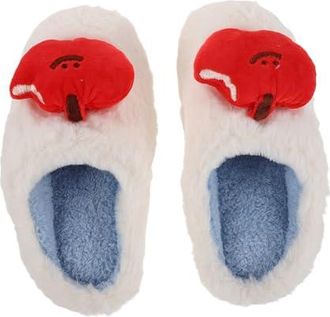 Soimiss Pantoufles Int&eacute;rieur Peluche Chaude Forme de Pomme Hiver Doux et L&eacute;gers pour Couple Semelle Antid&eacute;rapante Confort Cocooning