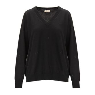 Herno V-neck Strickware - - Knitwear - Damen - Schwarzk - 2XL