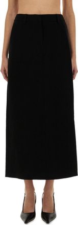 Michael Michael Kors Textured Crepe Maxi Skirt - Black
