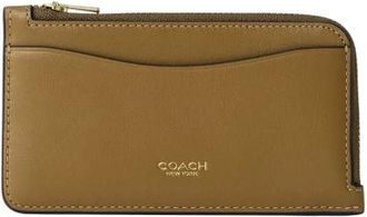 Coach Femme, Accessoires, Beige, Taille: ONE Size New York Zip Card Case