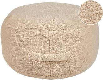 Beliani Beliani - Pouf Coussin Rond en Tissu Polyester 50 x 50 x 30 cm Beige Adlana