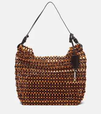 Staud Cabas Drift &agrave; perles et finitions en cuir