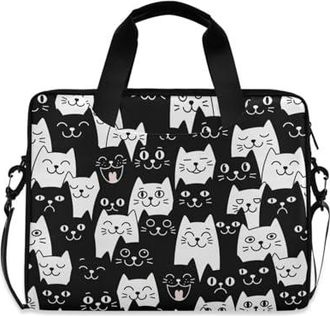 Alaza Sac pour ordinateur portable de 40,6 &agrave; 15,6 pouces avec visages danimaux color&eacute;s pour ordinateur portable de 40,6 &agrave; 15,6 pouces, sacoche pour ordinate