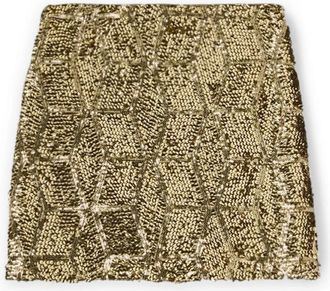 Motivi Femme, Jupes, Jaune, Taille: 42 FR Mini-jupe &agrave; Sequins avec Motif G&eacute;om&eacute;trique