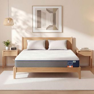 Vasagle Matelas 140 x 190 cm, Mousse M&eacute;moire de Forme Gel, Matelas Soutien 7 Zones, Housse Lavable, Chambre, Bleu