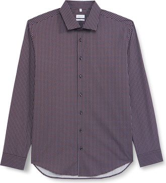 Seidensticker Herren 256130 Hemd, Burgund, 41 EU