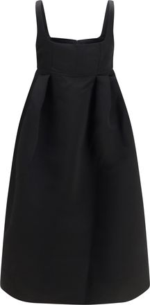 Ganni Duchesse Satin Corset Dress - Black