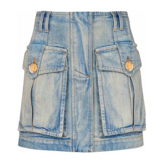 Balmain Denimrock mit Taschen - - Skirts - Damen - Blau - 2XS