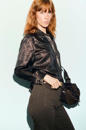 Gerard Darel Chemise satin&eacute;e mordor&eacute;e - LOYCE - Marron
