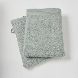 Univers D&eacute;cor Lot de 2 ou 6 Gants de Toilette Spa 15 x 21 cm / 400 GR/m&sup2; (2, C&eacute;ladon)