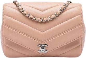 Chanel Pre-owned Sac Bandouli&egrave;re Enveloppe Chevron - Femme - Pre-owned - Beige - Taille: ONE Size