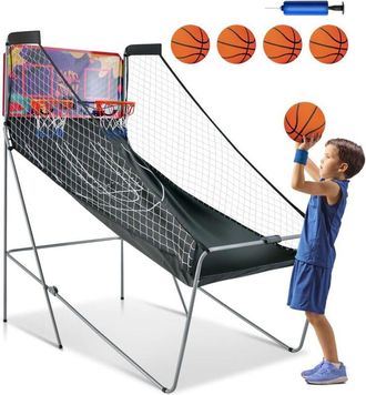Costway Costway - elektrischer Baskeltballst&auml;nder klappbar, Basketballautomat mit 4 B&auml;llen, Luftpumpe & 8 Spielmodi, Arcade Basketballspiele Schie&szlig;maschine