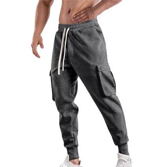 Generic Jogging Homme Pantalon Jogging Homme Pantalon Survetement Homme Confortable Classique - Cargo Sport Homme Grande Taille avec Grandes Poches - Id&eacute;al Ru