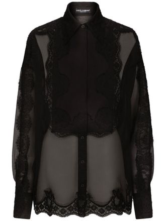 Dolce & Gabbana Smoking-Hemd aus Organza - Schwarz