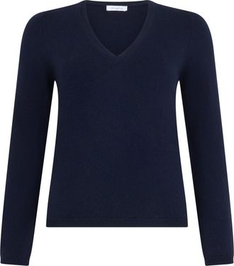 Malo Femme, Pulls, Bleu, Taille: 36 FR Pull en Cachemire Col V