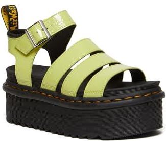 Dr. Martens Womens Blaire Quad Sandal, Lime Green, 5