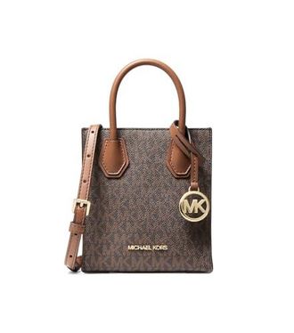 Michael Kors Sac &agrave; bandouli&egrave;re Mercer en cuir grain&eacute;, taille XS, marron, X-Small