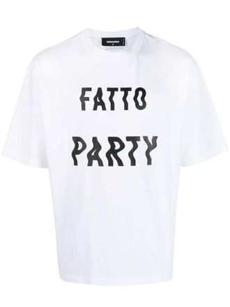 Dsquared2 t-shirt en coton à imprimé texte - Blanc