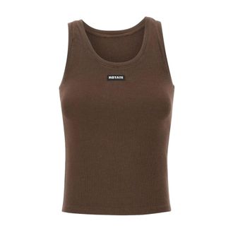 Rotate Rotate Birger Christensen, Femme, Tops, Brun, Taille: 42 FR Basic Tank Top