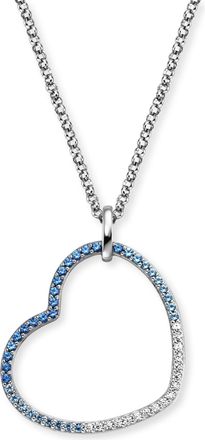Engelsrufer Kette Herz Ocean Silber Blau für Damen aus 925er Sterlingsilber - Zirkonia - Karabinerverschluss - Länge: 40+4cm