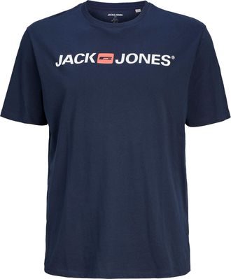 Jack & Jones Herren Rundhals T-Shirt JJECORP Logo - Slim Fit Plussize XXL-8XL, Gr&ouml;&szlig;e:XXL, Farbe:Navy Blazer 12184987