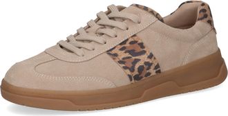 Caprice Caprice Damen Sneaker flach aus Leder Rund, Beige (Sand Comb), 39 EU