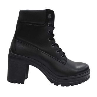 Jack Wills Fada Stiefeletten f&uuml;r Damen, Leder, High Heel (Schwarz)