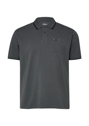 s.Oliver Kurzarmshirt Polo-Shirt Poloshirt aus Flammgarn-Piqu&eacute;