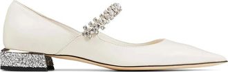 Jimmy Choo London Femme, Chaussures, Blanc, Taille: 36 EU Chaussures en cuir blanc orn&eacute;es de cristaux