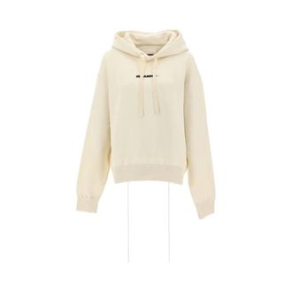 Jil Sander Bedruckter Logo Hoodie - - Sweatshirts & Hoodies - Damen - Beige - L