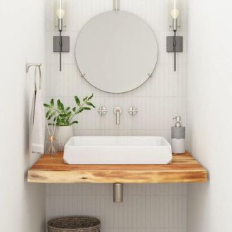 vidaXL Comptoir de salle de bain 60x60x2,5 cm carr&eacute; bois massif acacia