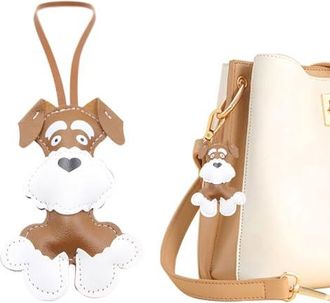 Generico Xinhuju Keechchain de tampon en cuir - porte-clés suspendu a de chien, porte-clés pour sac à dos pour sac à main | SCHNAUZZER CANCA CANCATO BAISES CIP