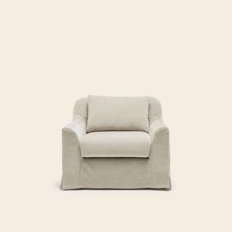 Madura Fauteuil Claribel Chenille pierre min&eacute;ral - BEIGE