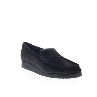 Clarks Mocassins Wallabee Oxford pour femme, Daim noir, 40 EU