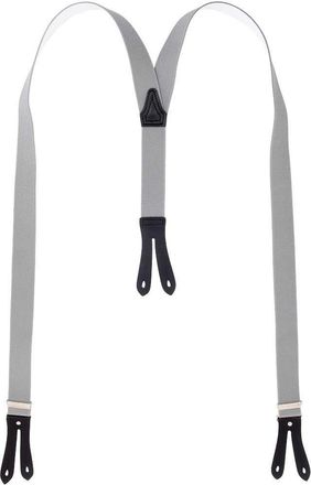 Harrys-Collection Hosenträger Knopfloch echte Lederpatten 11 Farben, Größen:130 cm, Farben:hellgrau