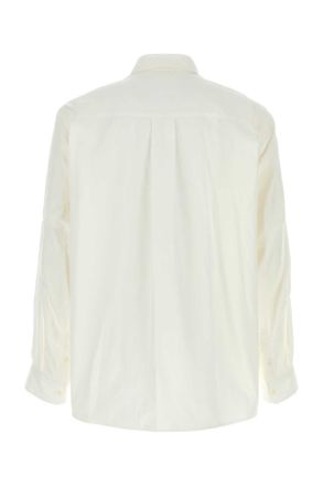 sacai Mens White Poplin And Oxford Shirt Offwhite Cotton Camicie