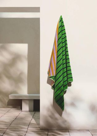 Mango Serviette de plage couleur r&eacute;versible vert pomme - Home - 100x180cm - MANGO HOME