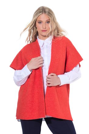 Ulla Popken Damen gro&szlig;e Gr&ouml;&szlig;en &Uuml;bergr&ouml;&szlig;en Plus Size Strickjacke, Oversized, offenes Modell, Halbarm