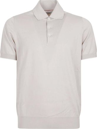 Brunello Cucinelli Homme, Tops, Gris, Taille: M Polo en maille de coton l&eacute;ger