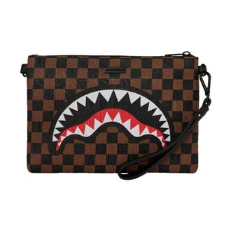 Sprayground Check 2 Emboss Crossover Clutch - - Bags - Herren - Braun - ONE SIZE